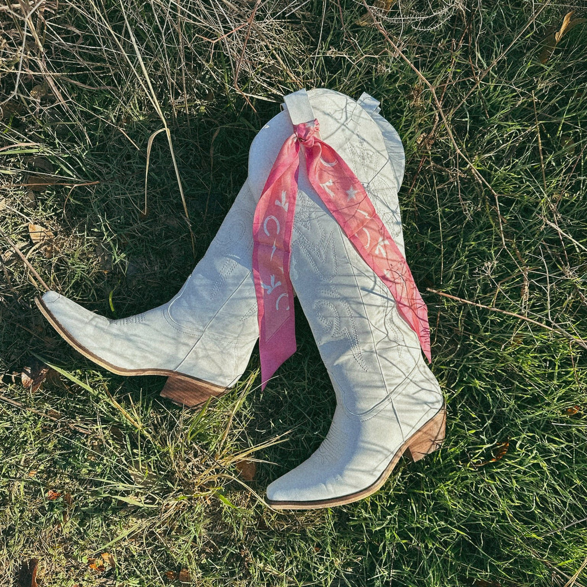Magnolia Paperie x Marfa Boots Pink Cowgirl Twilly
